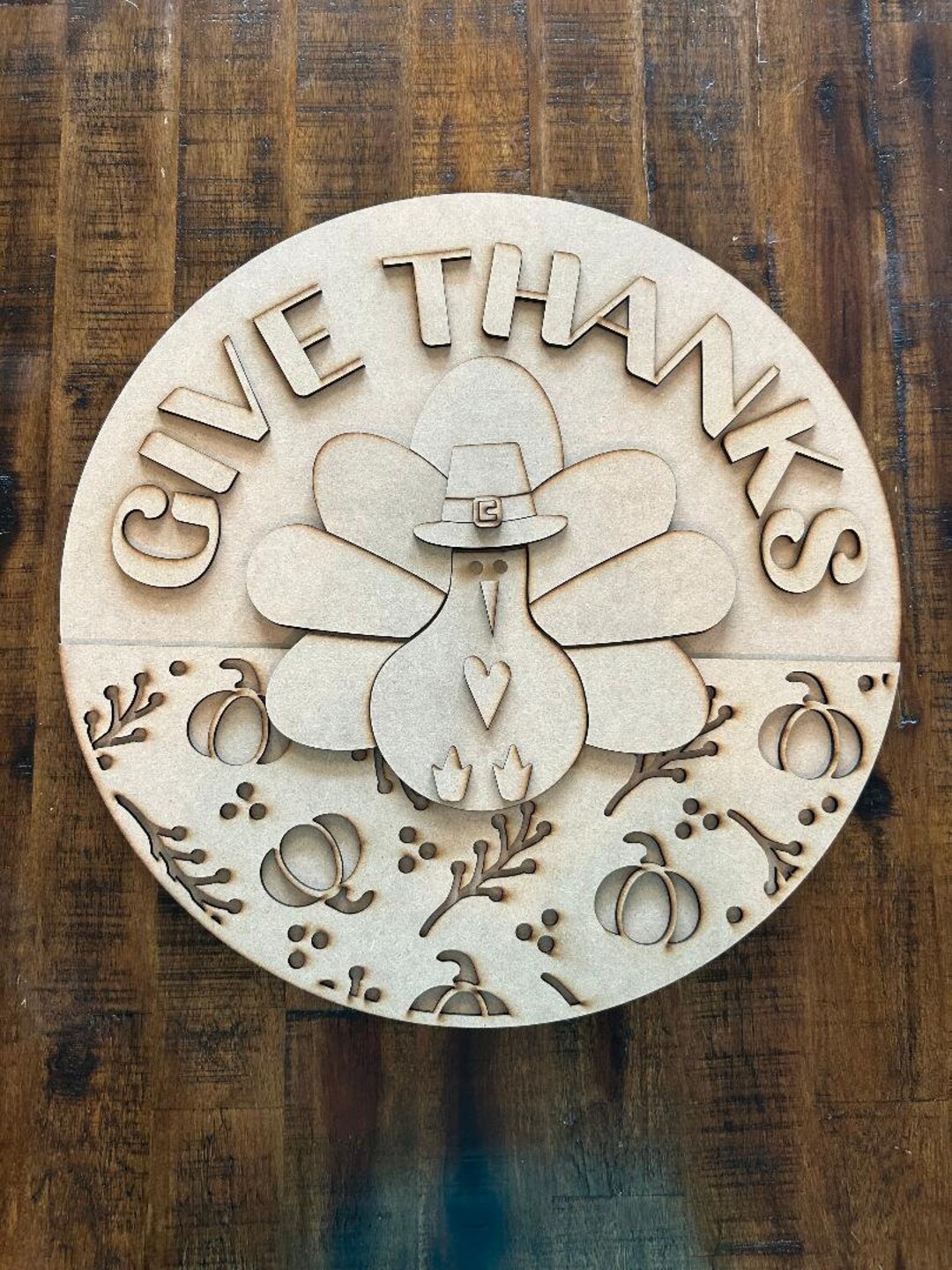October Craft Box | Cutouts Only | Give Thanks Door Hanger | Turkey ...