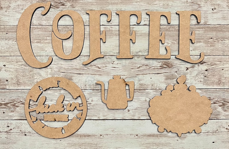 Coffee Coffee Cutouts Served Fresh Daily Caffeinated - Etsy