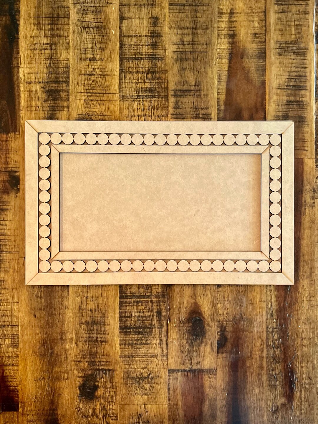 Beaded Small Rectangle Wood Frame | Beaded Cutout | Beaded Surface ...
