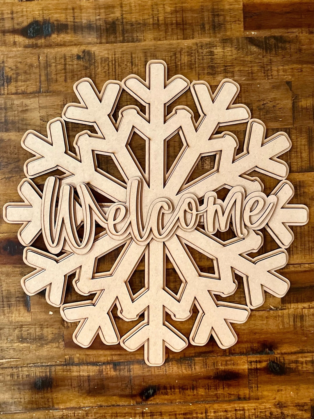 Welcome Snowflake | Snowflake Sign | Snowflake Laser Cutout | Winter ...