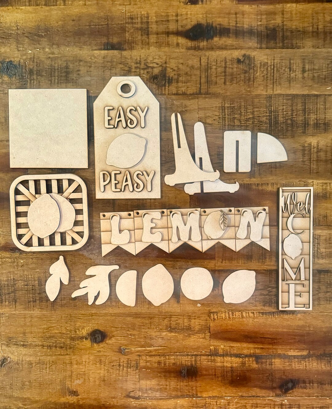 Lemon Tier Tray Set | Lemon Cutouts | Bold Lemons | Laser Cut Lemons - Etsy