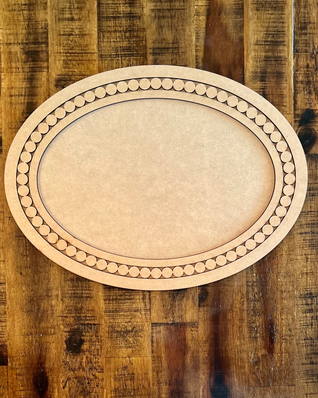 Beaded Oval Wood Frame | Beaded Cutout | Beaded Surface Cutout | Beaded ...