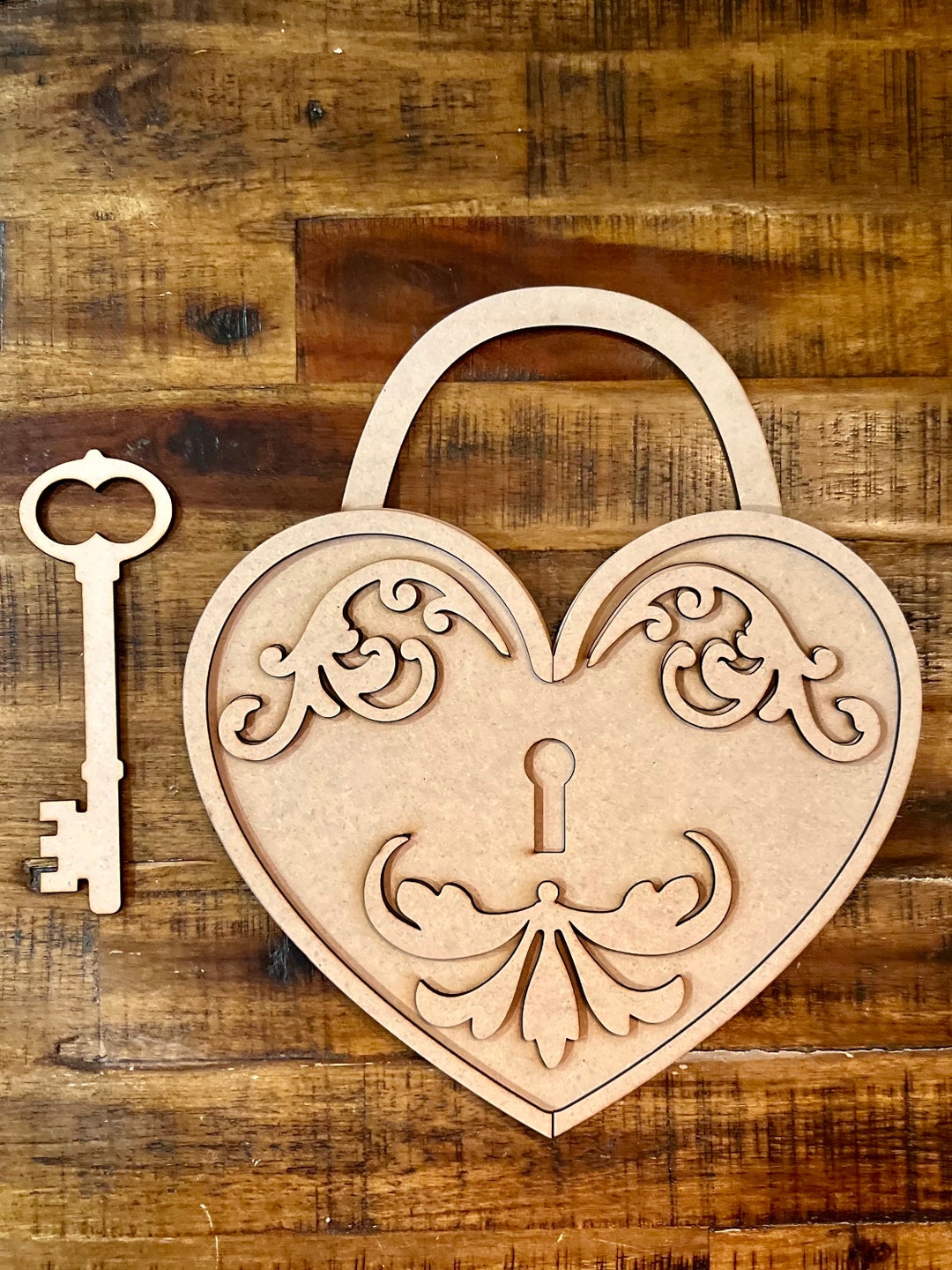 Heart Lock & Key | Heart Padlock | Key Cutout - Etsy