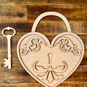Heart Lock & Key | Heart Padlock | Key Cutout - Etsy