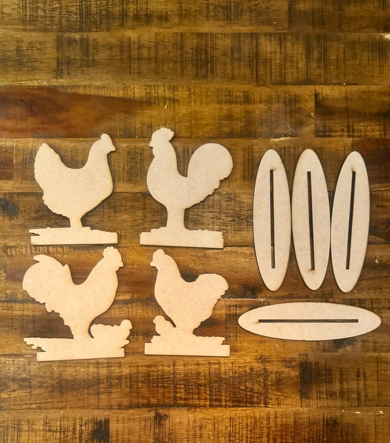Chicken Coop | Standing Roosters | Standing Chickens | Momma & Baby ...