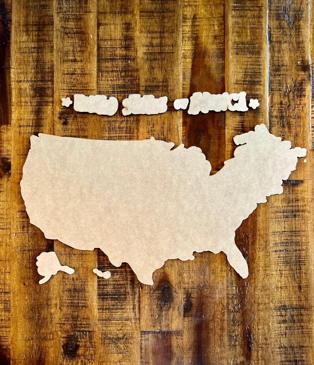 Map of United States | USA | US Wood Cutout | Map MDF Cutout - Etsy