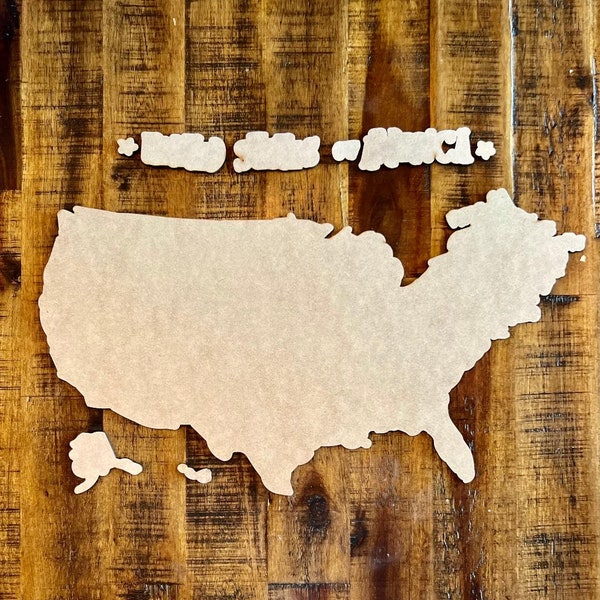 Us Map Cutout - Etsy