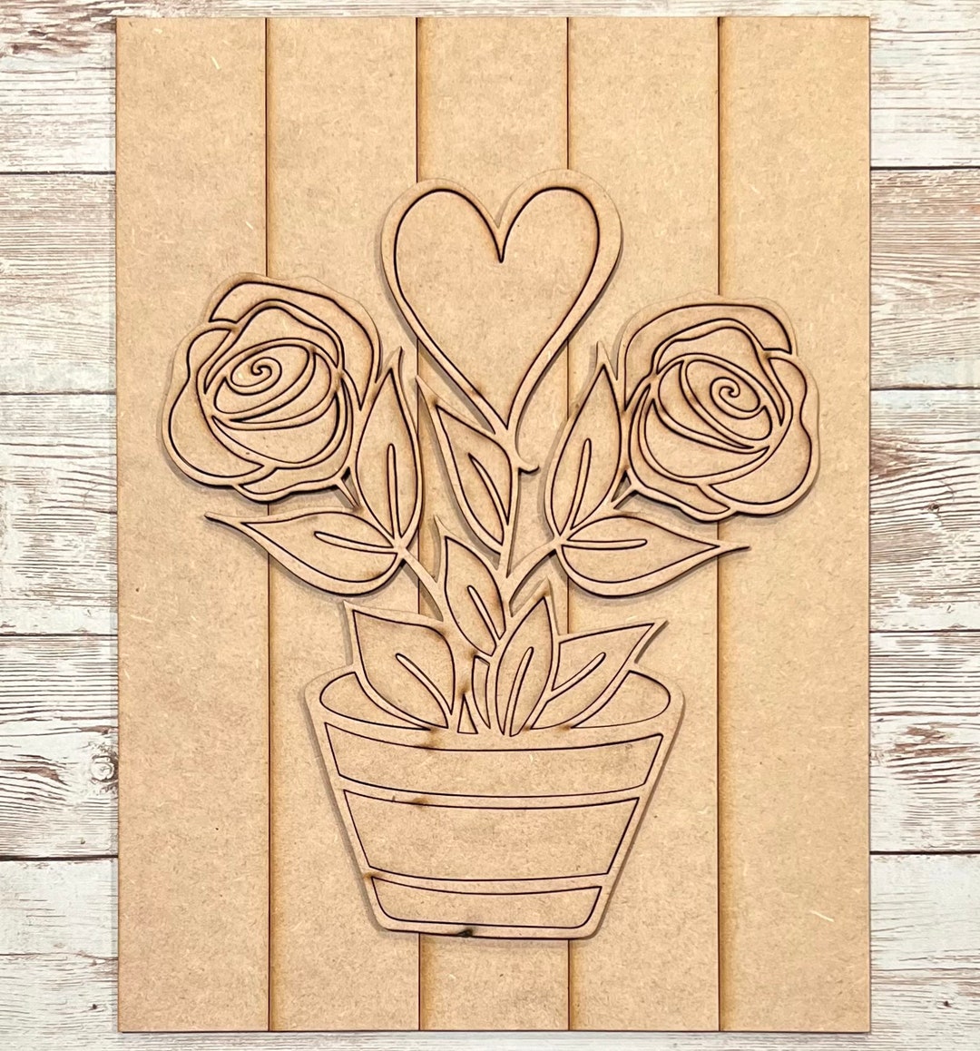 Heart Roses | Shiplap | Valentine's Day | Heart Flower Pot | Heart ...
