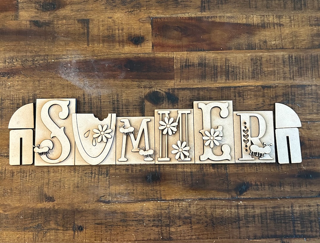 Summer Word Block | Summer Stand | Summer Shelf Sitter | Summer Sign - Etsy