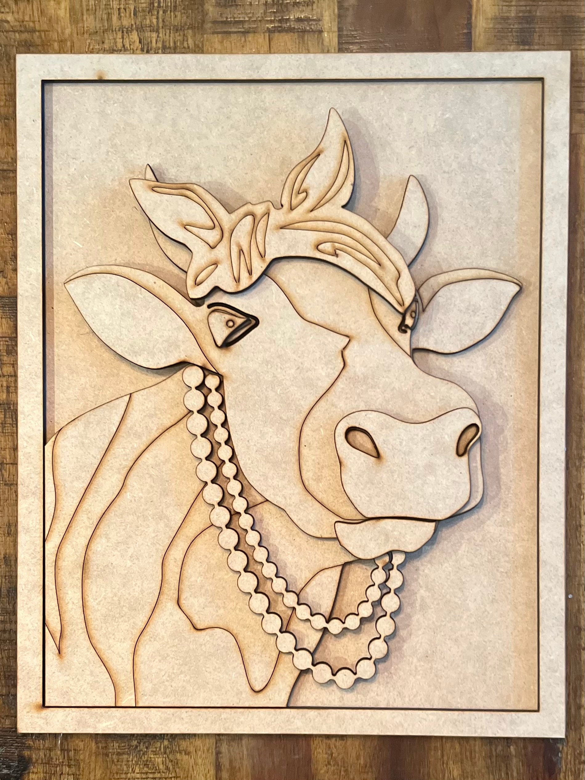 Farmhouse Cow Cow Cutout Cow Wood Cutout Farm Animals Cow With Frame - Etsy