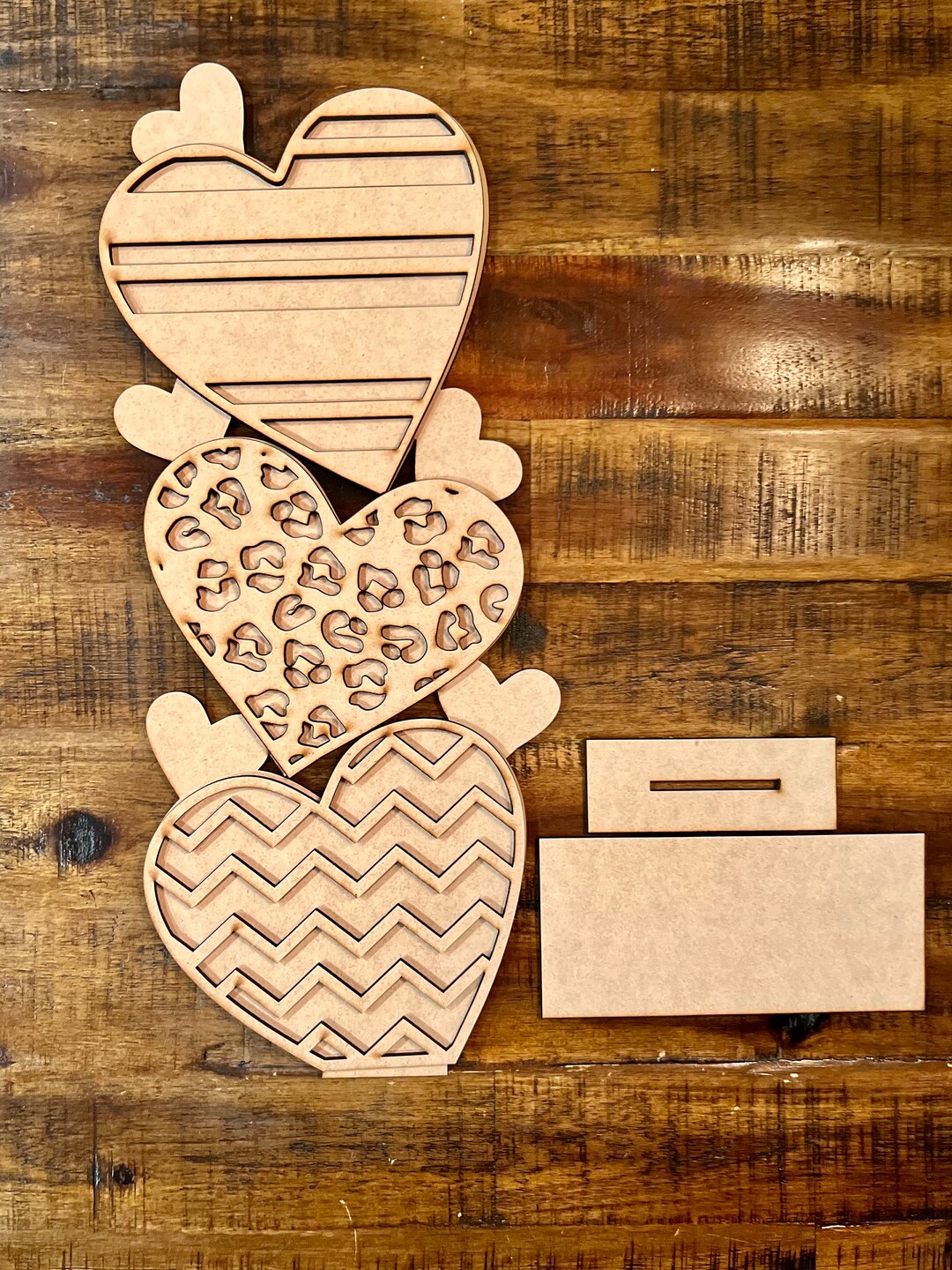 Stacking Hearts | Leopard Print Hearts | XOXO | Valentine's Day Home ...