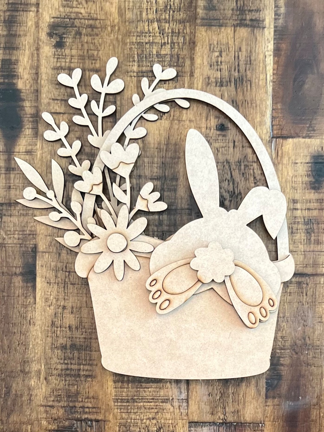 Easter Basket Cutout | Bunny Butt | Wood Basket | Spring Basket Cutout ...