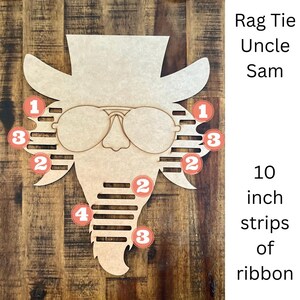 Rag Tie Uncle Sam | Uncle Sam Door Hanger | USA Decor | July 4th ...