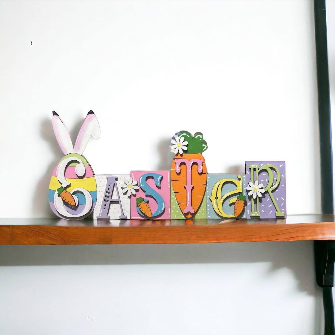 Easter Word Block | Easter Stand | Easter Shelf Sitter | Easter Sign - Etsy