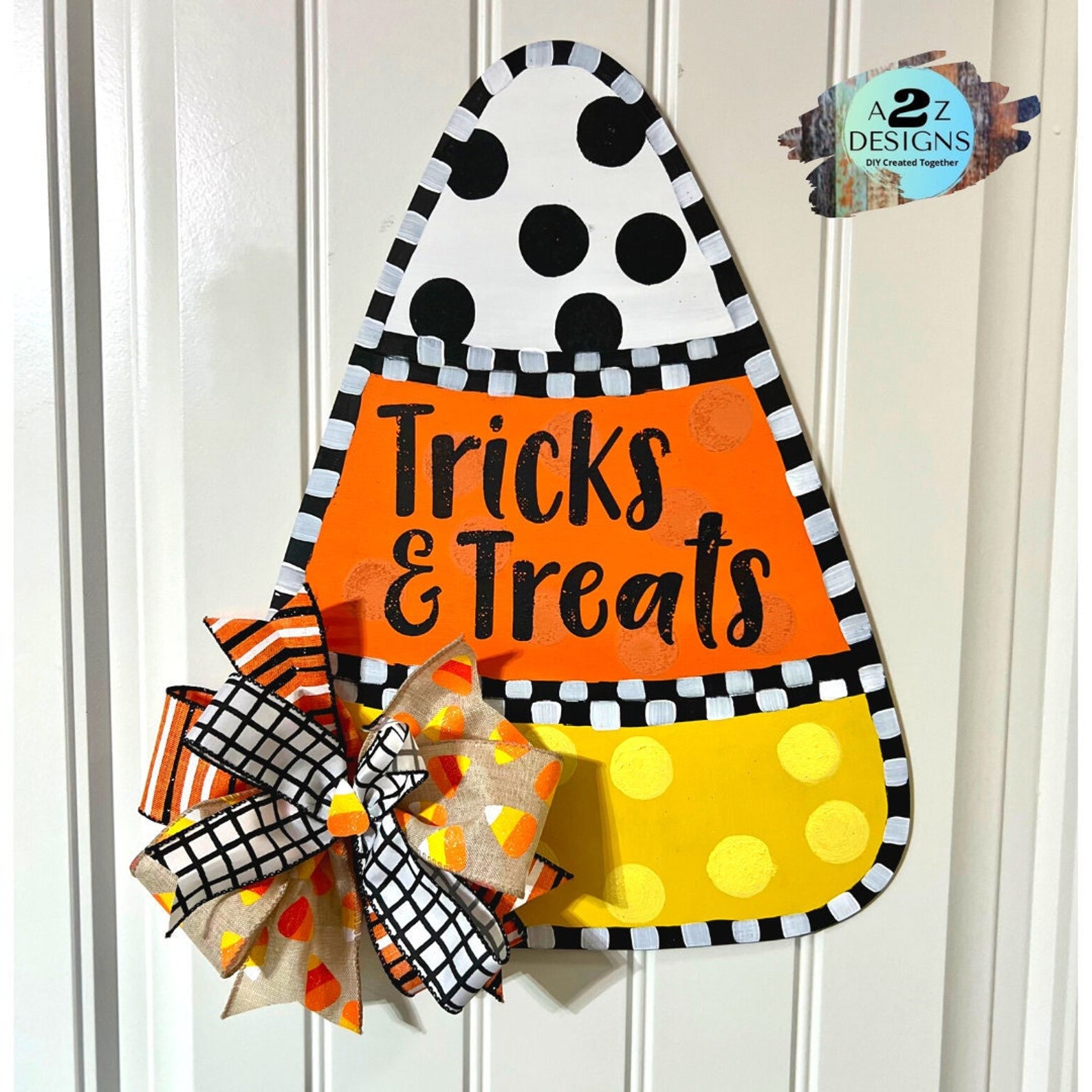 Candy Corn Candy Corn Door Hanger Candy Orange Yellow - Etsy