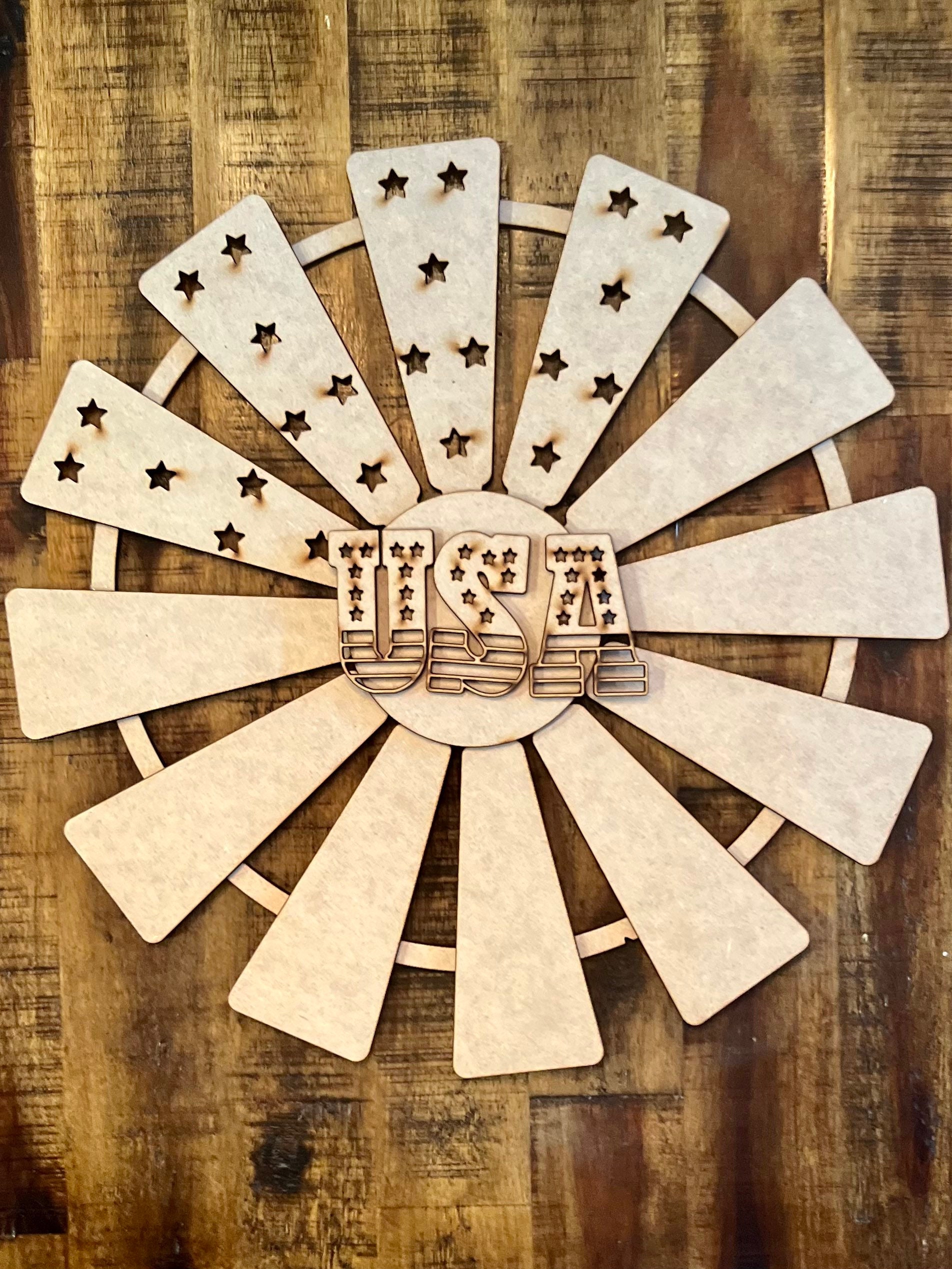 Patriotic Windmill | Windmill Cutout | USA Windmill | Wooden Windmill ...