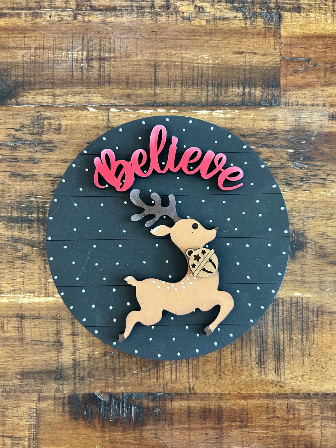 Interchangeable Circle Believe Reindeer Insert | Interchangeable Insert ...