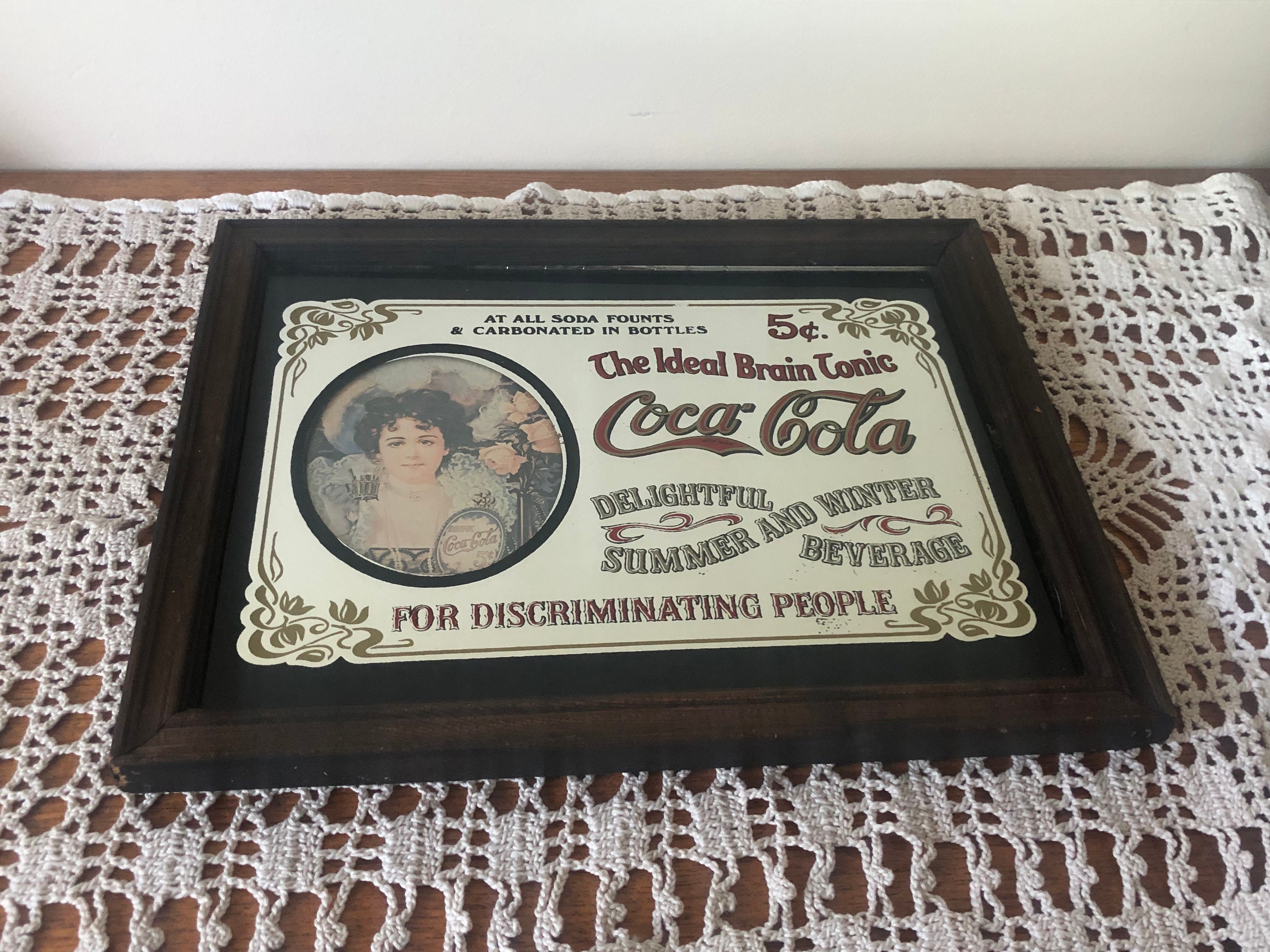 Vintage Old Advertising Commercial Collectible Coca Cola Wall Mirror ...