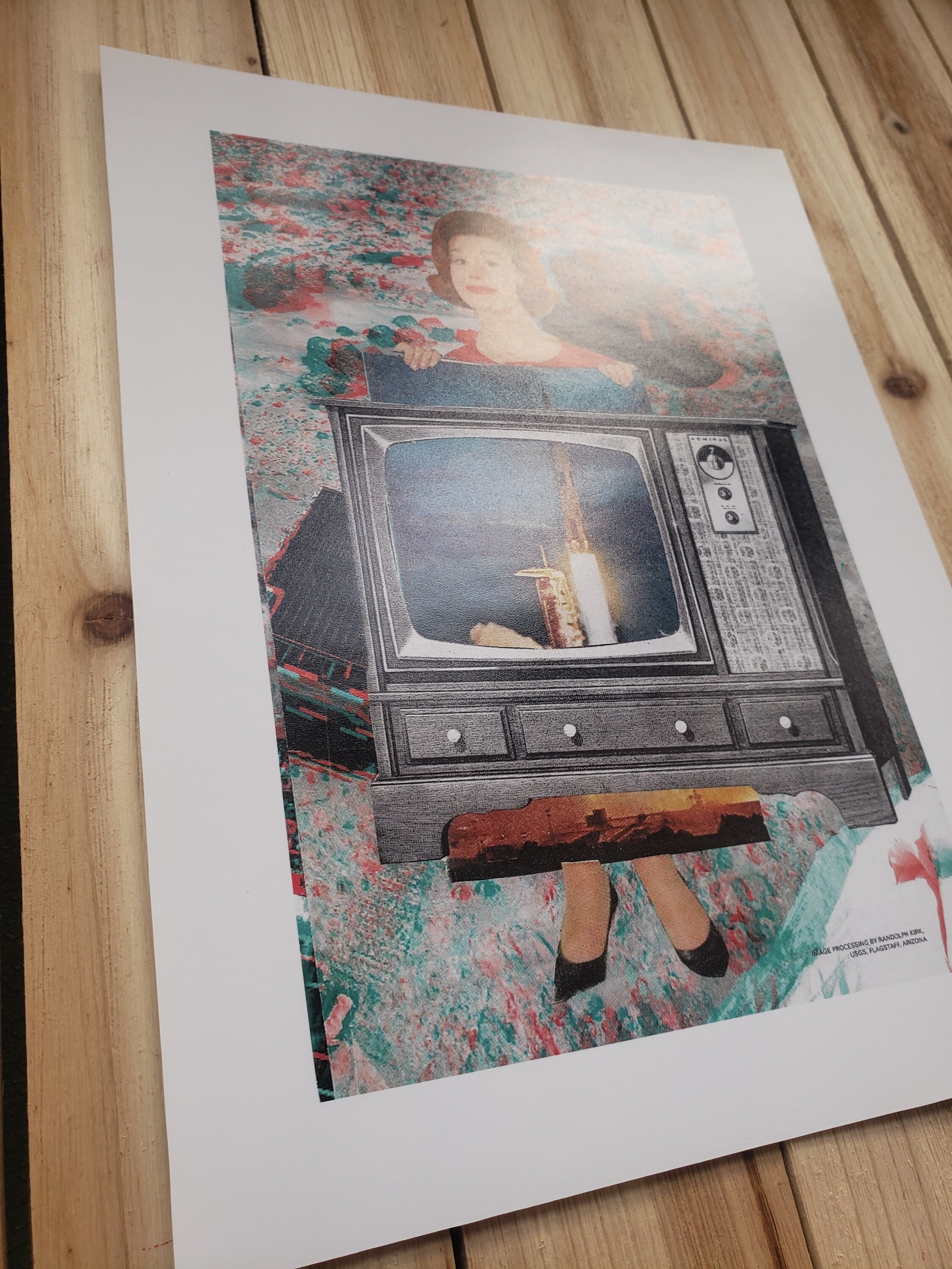 Prints Art & Collectibles Modern Technology Handmade Collage Print Fine ...