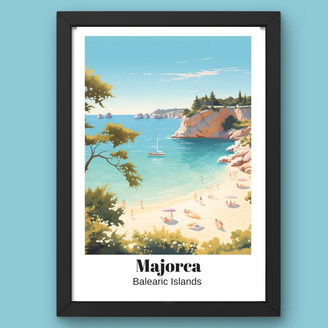 Spanish Wall Art Majorca Spain Ready to Hang. Travel Poster - Etsy