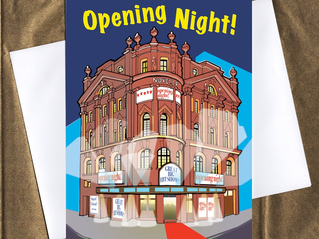 Opening Night Greetings Card, Theatre at Night, First Night, New Show ...