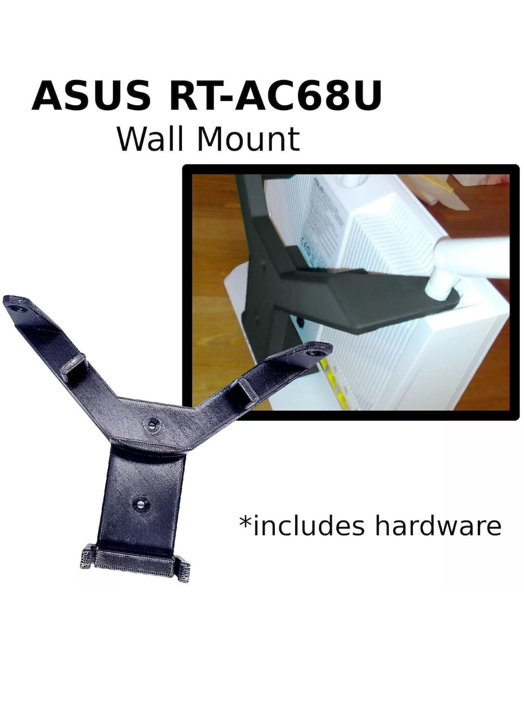 Low Profile Wall Mount for ASUS RT-AC68U Wifi Router - Etsy