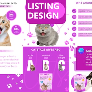 Amazon A+ Content Templates, Cat Treats EBC Design (canva Editable) - Etsy