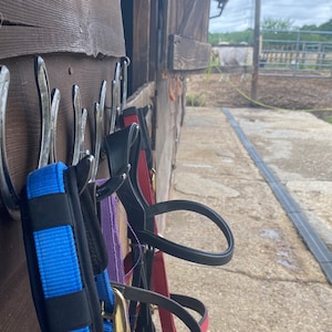 EQUESTRIAN TACK RACK Rustic Design, Horseshoe Rack, 5 Hook Hanger ...