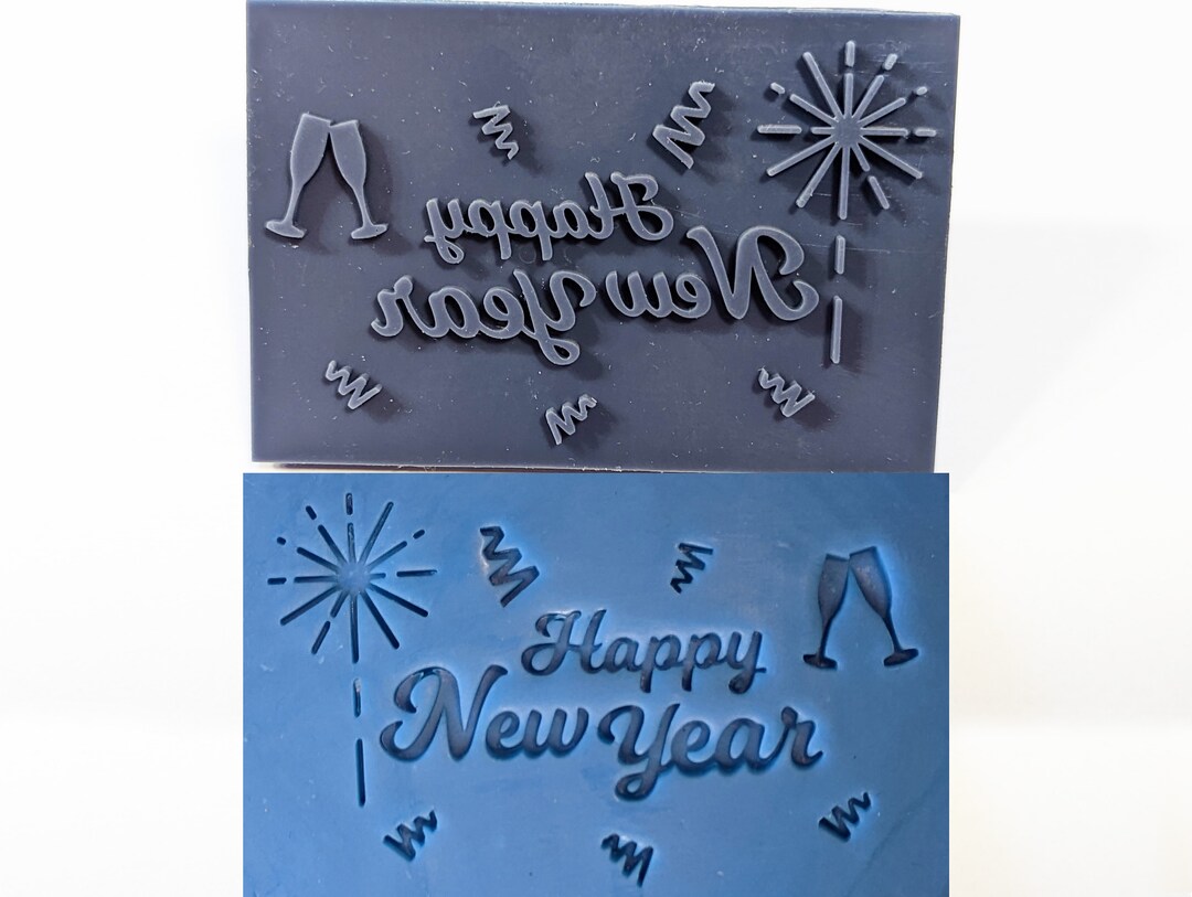 Happy New Year Soap Stamp, 3"x2" - Etsy