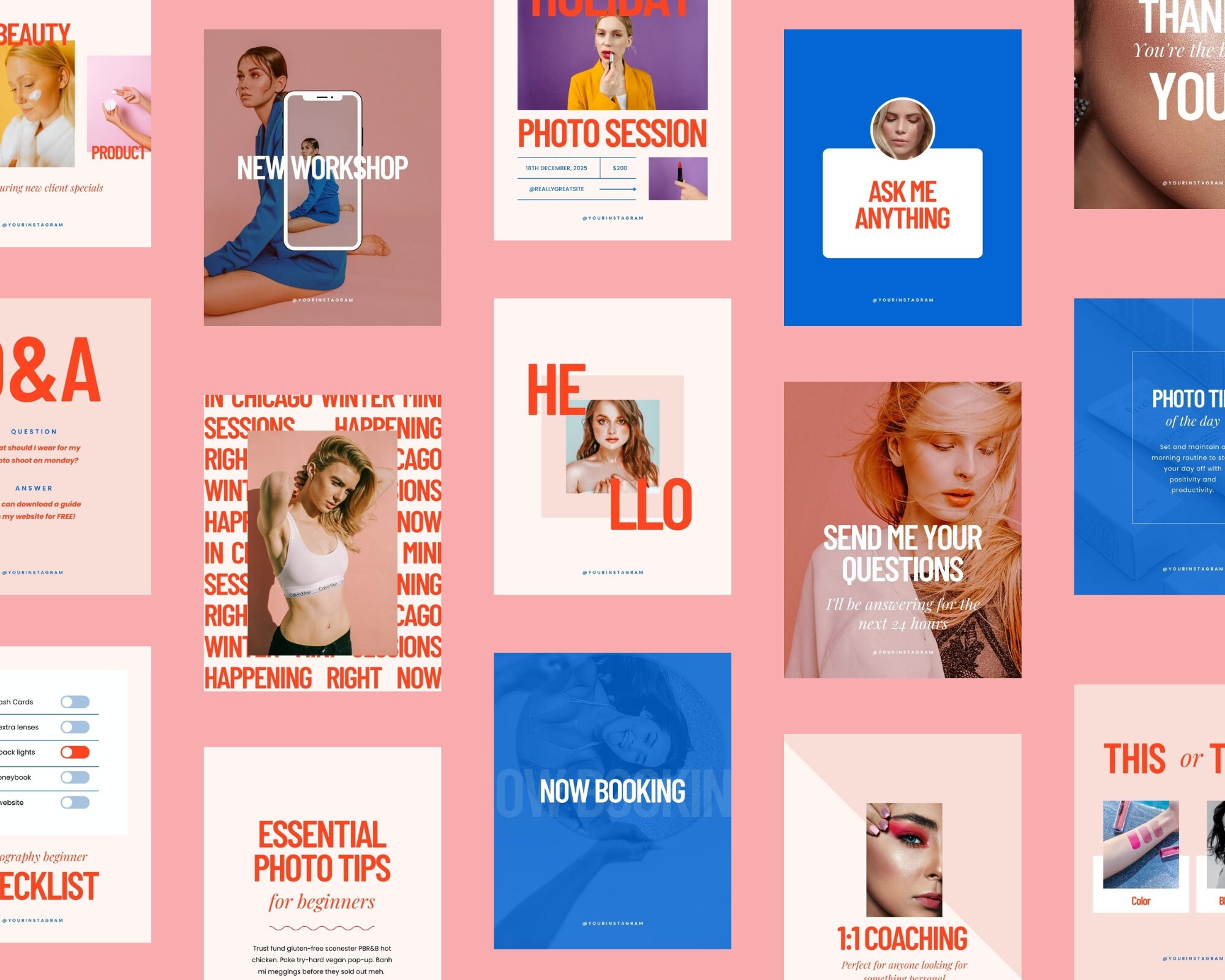 50 Bright Instagram Post Templates Photographer Instagram Template ...