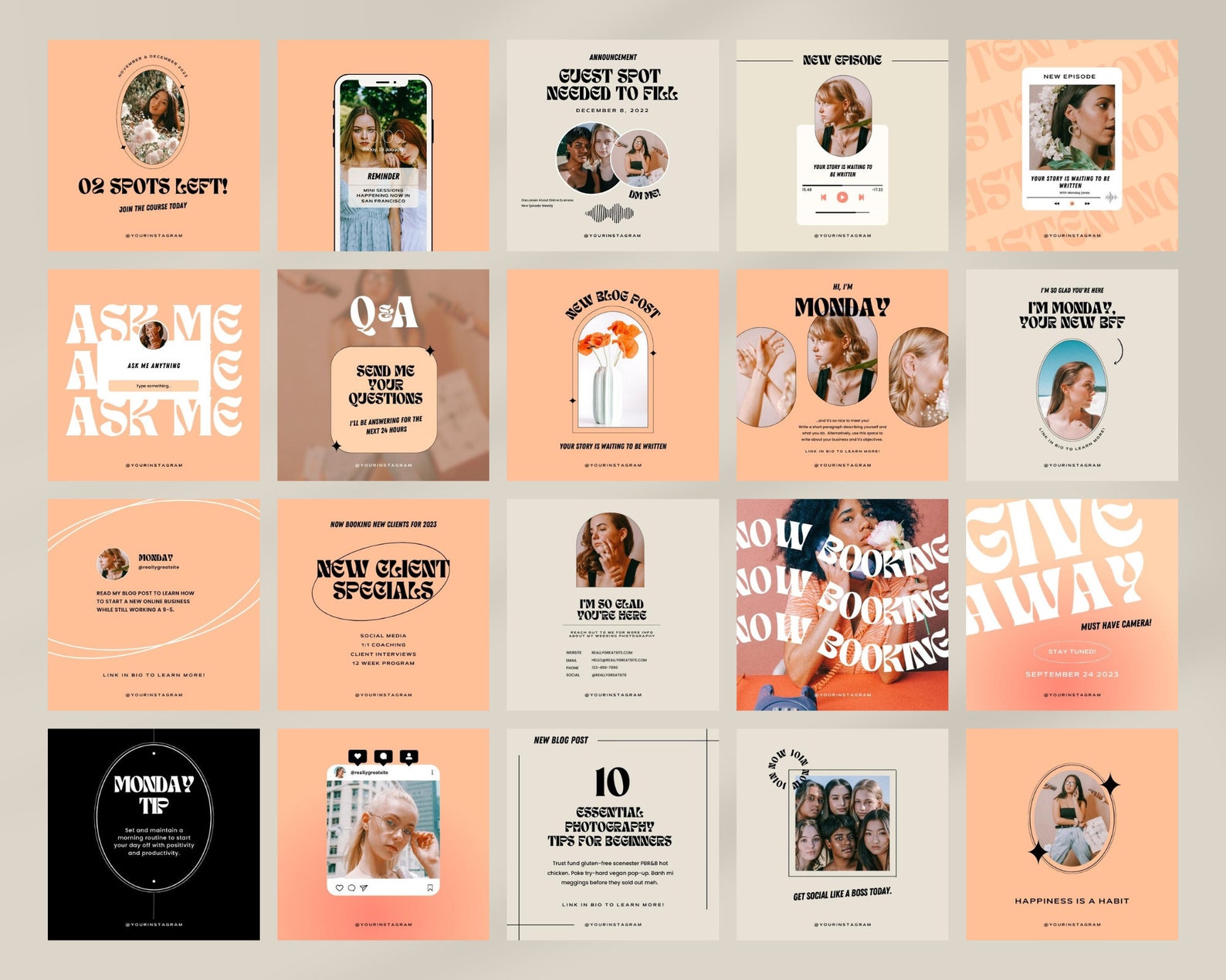 Instagram Post Template Instagram Template Instagram Posts - Etsy