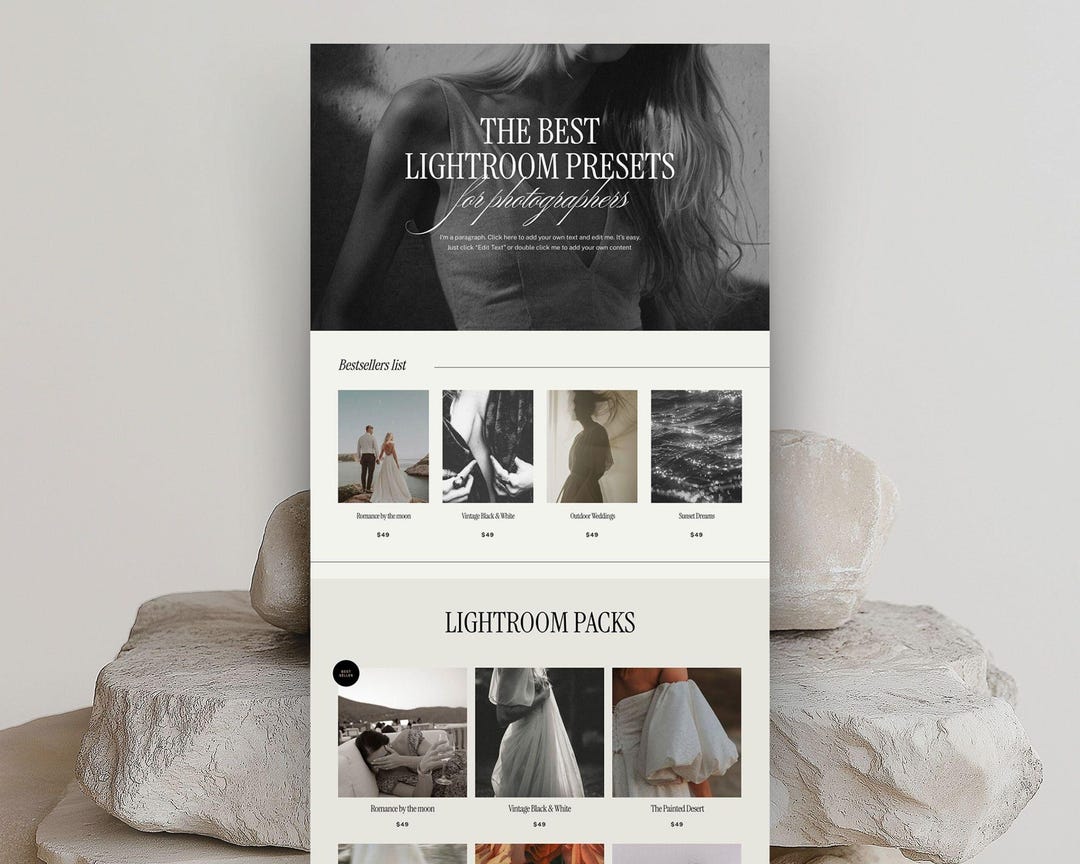 Showit Shop Pages Template: Photographer E-commerce (digital Download ...