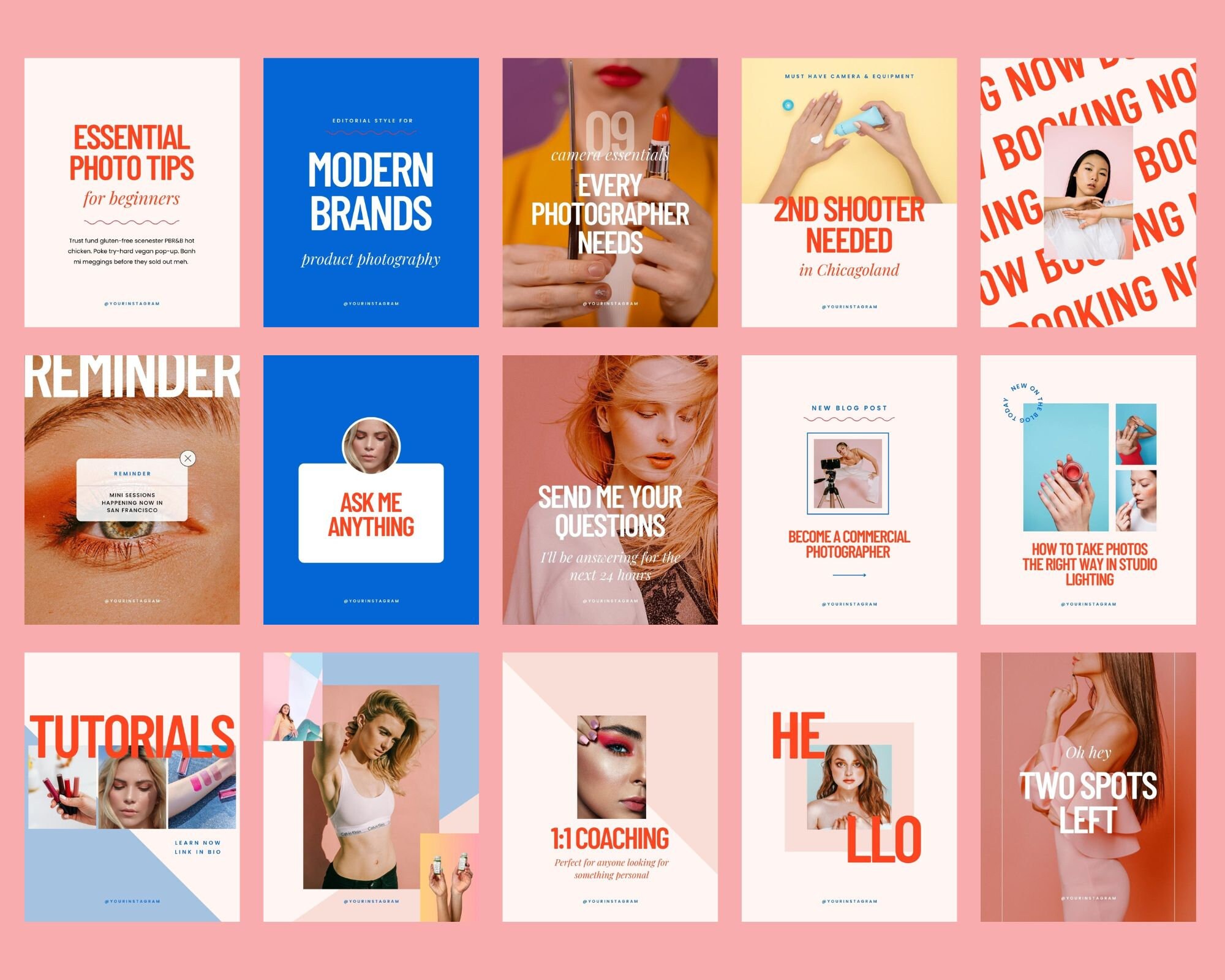 50 Bright Instagram Post Templates Photographer Instagram Template ...