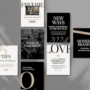 50 Luxury Instagram Posts Canva | Coach Instagram Template ...