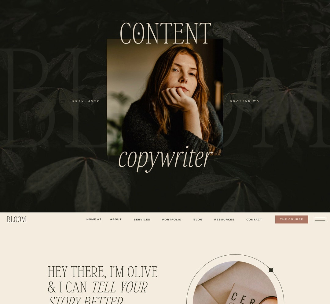 Author Website Template Website Template Portfolio Showit - Etsy