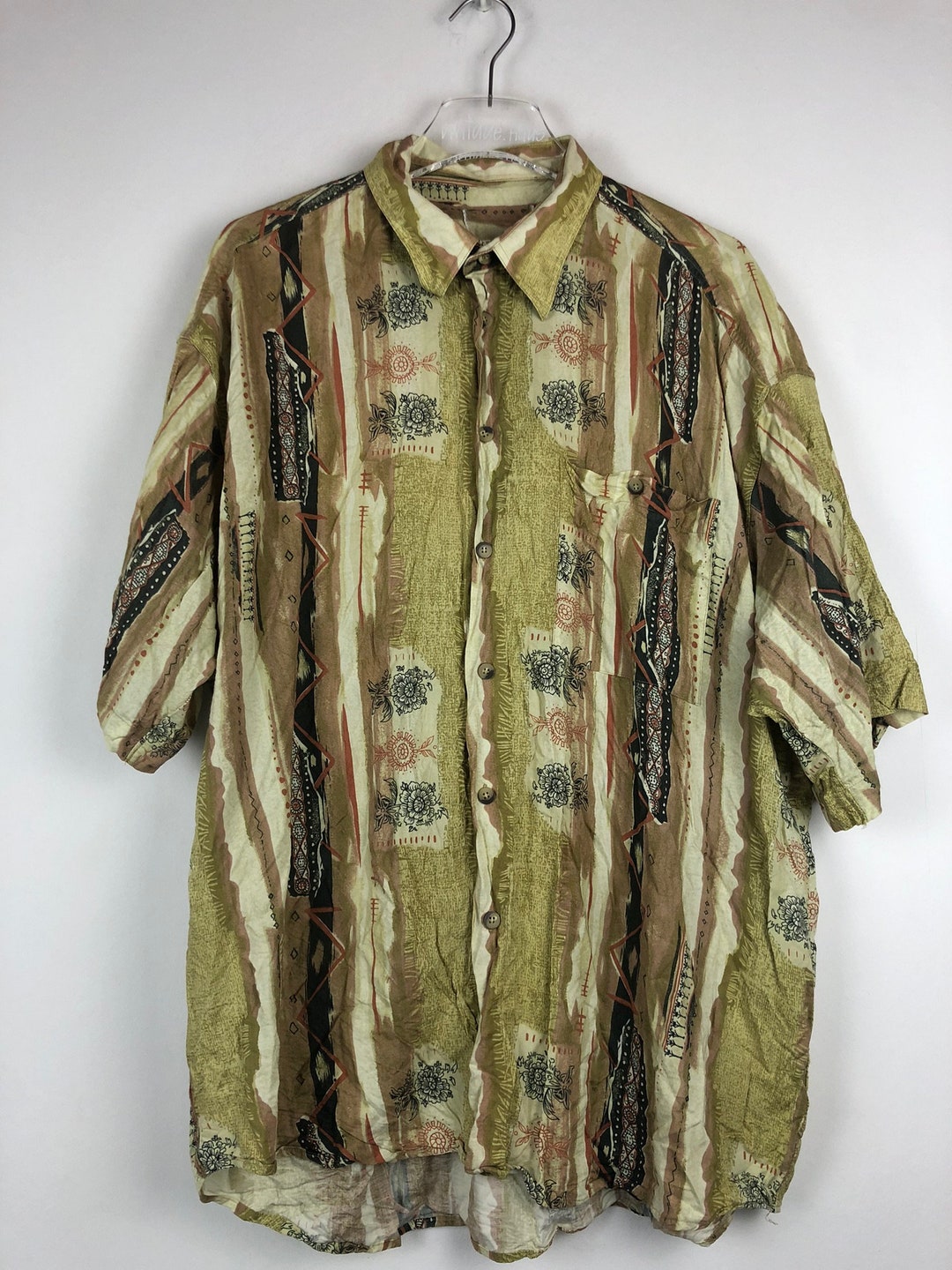 Vintage Short Sleeve Crazy Pattern Shirt Retro Men / Women / Unisex ...