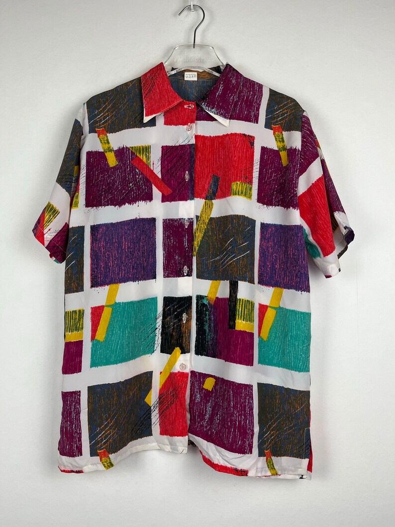 Vintage Short Sleeve Crazy Pattern Shirt Retro Men / Women / Unisex ...