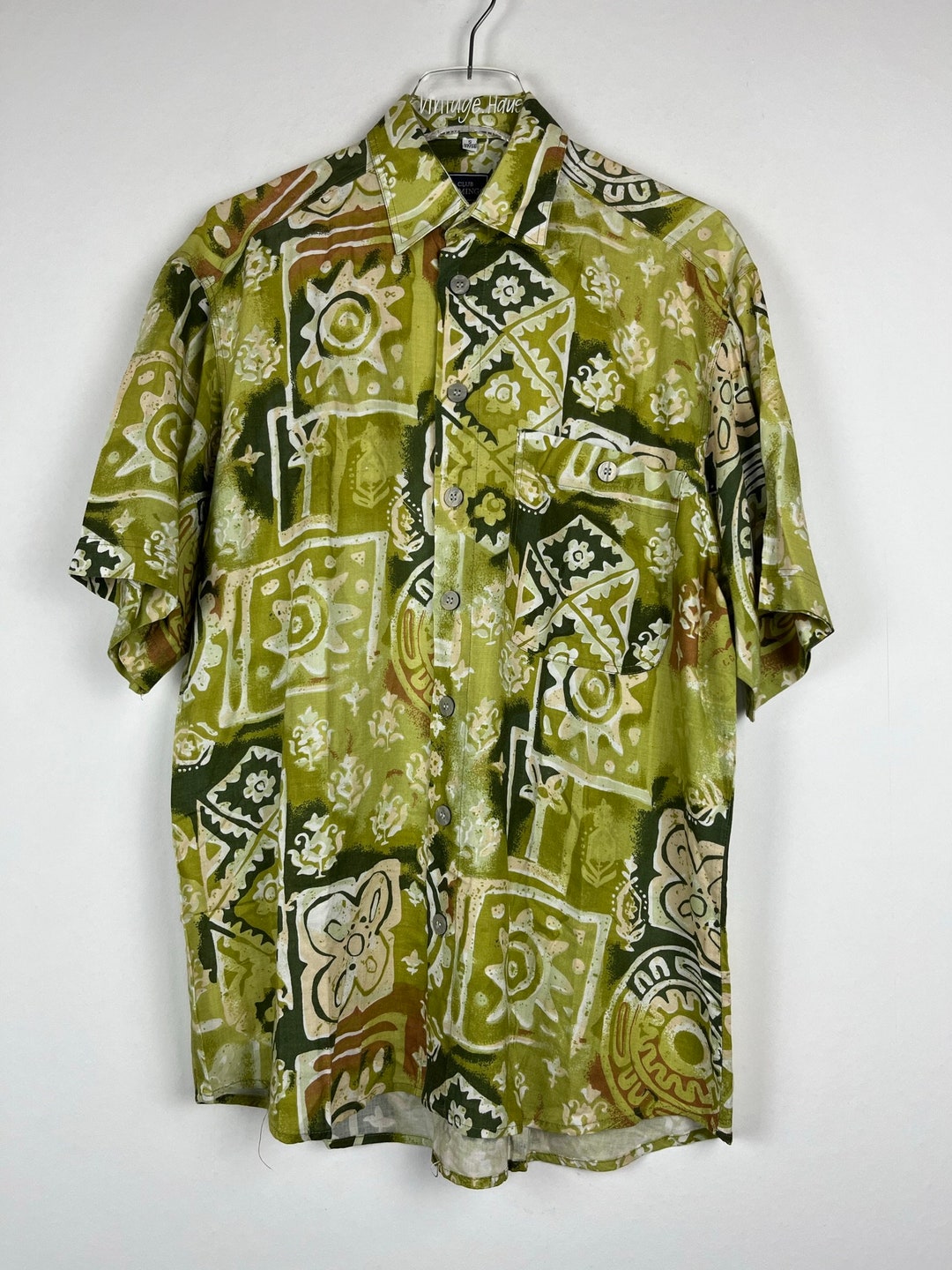 Vintage Short Sleeve Crazy Pattern Shirt Retro Men / Women / Unisex ...