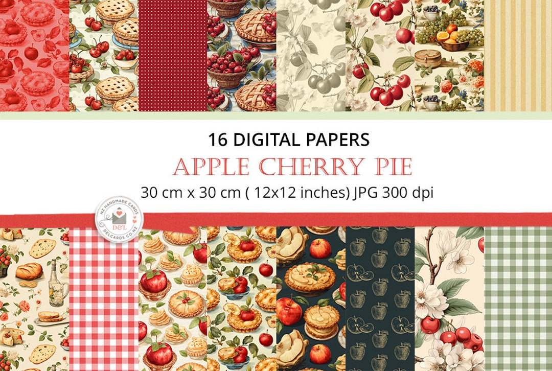 Digital Papers, Digital Scrapbooking Paper, Instant Download, Apple Pie ...