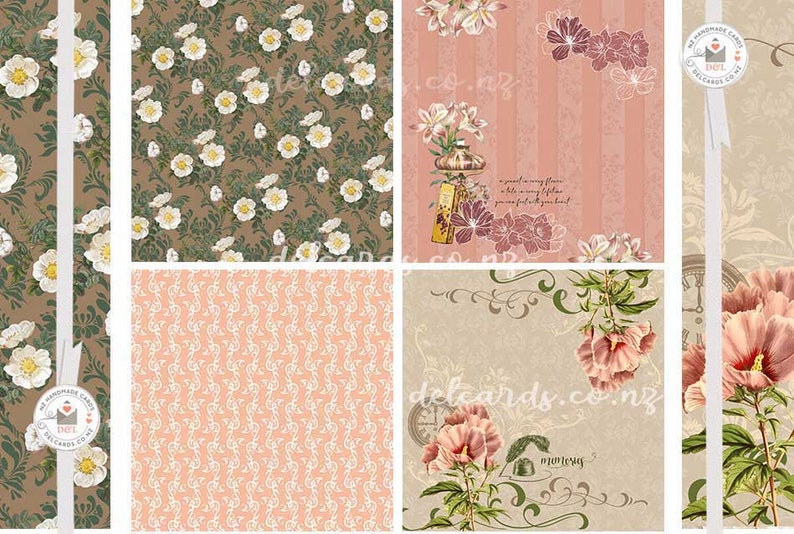 16 Digital Papers, Digital Scrapbooking Paper, Instant Download ...