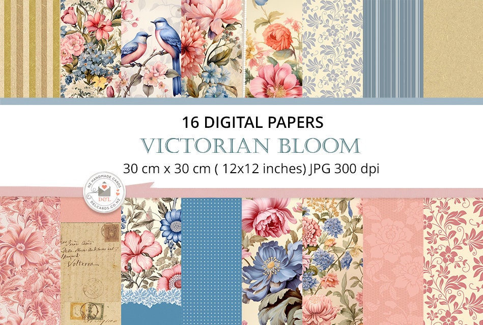16 Digital Papers, Digital Scrapbooking Paper, Instant Download ...