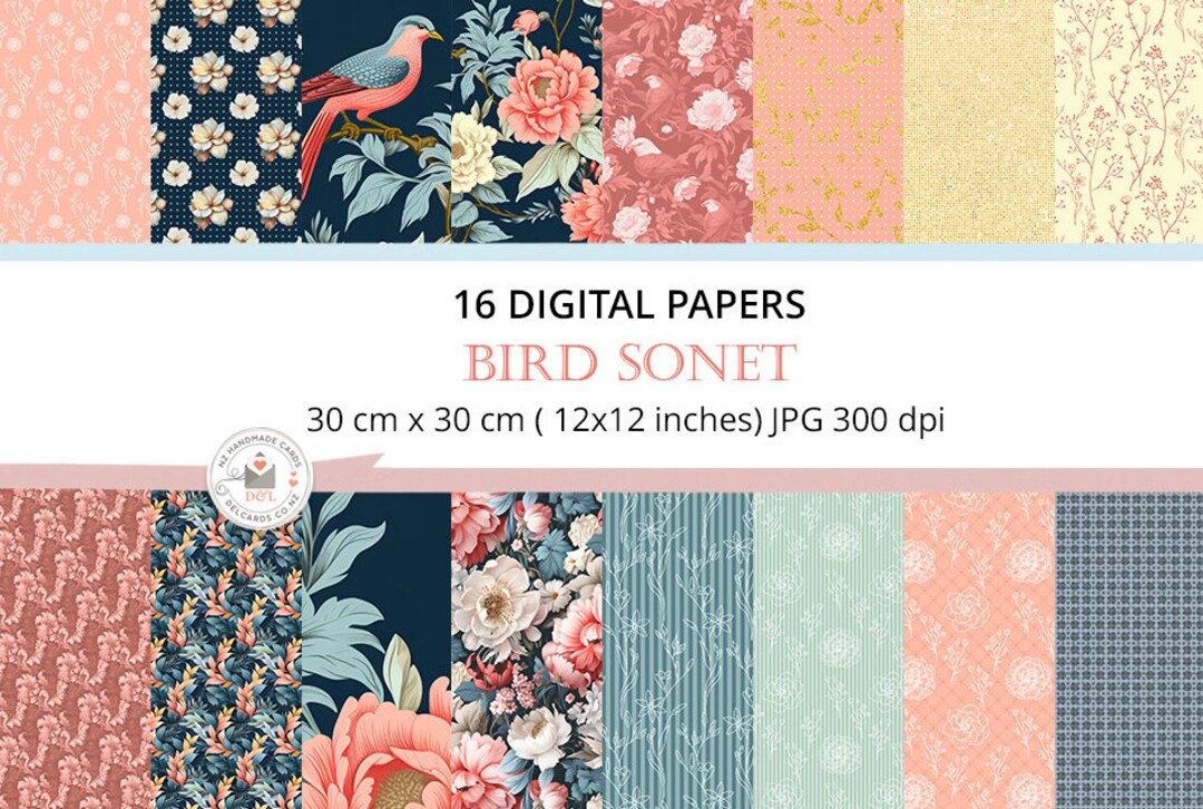 Digital Papers, Digital Scrapbooking Paper, Instant Download, Floral ...