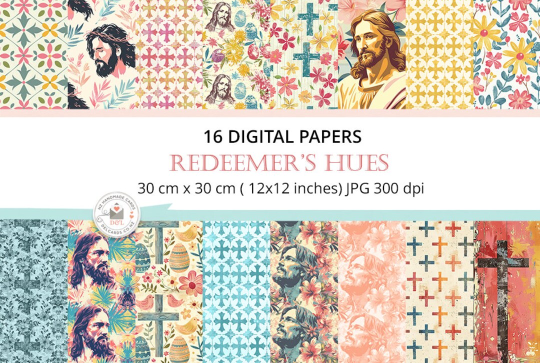 Jesus Pattern Scrapbooking Paper, Christian Religious Easter Pattern ...