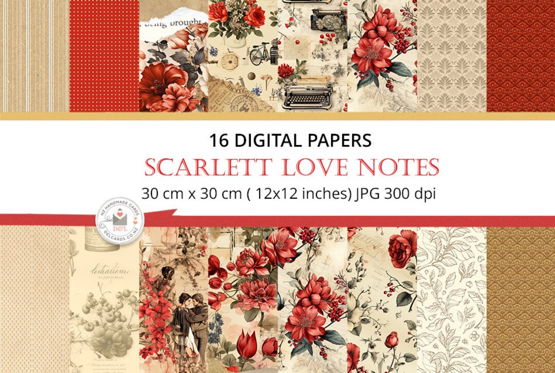 16 Digital Papers, Digital Scrapbooking Paper, Instant Download ...