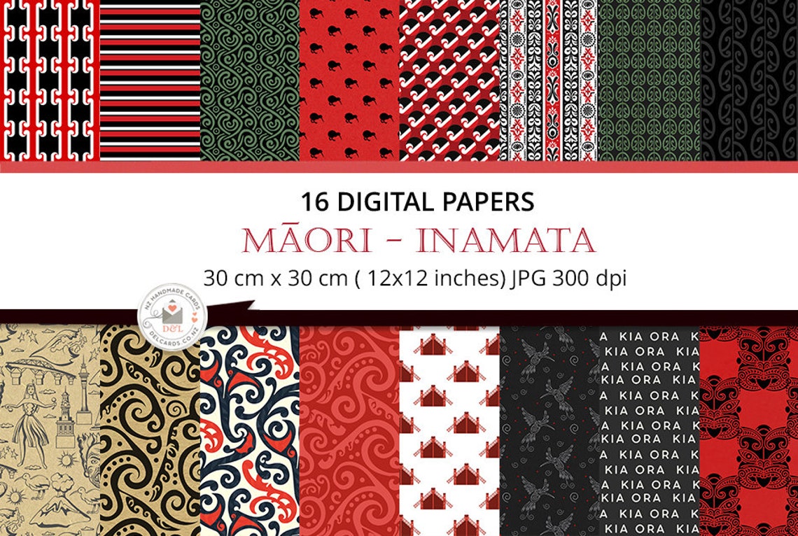Maori Prints, Maori Papers, Maori Patterns, NZ Patten, Digital ...