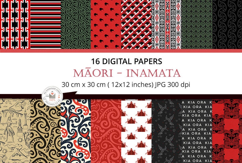 Maori Prints, Maori Papers, Maori Patterns, NZ Patten, Digital ...