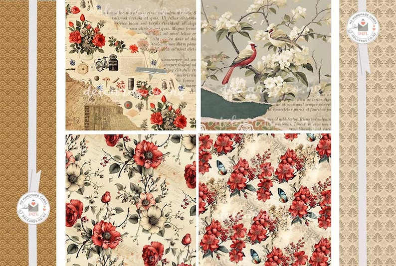 16 Digital Papers, Digital Scrapbooking Paper, Instant Download ...