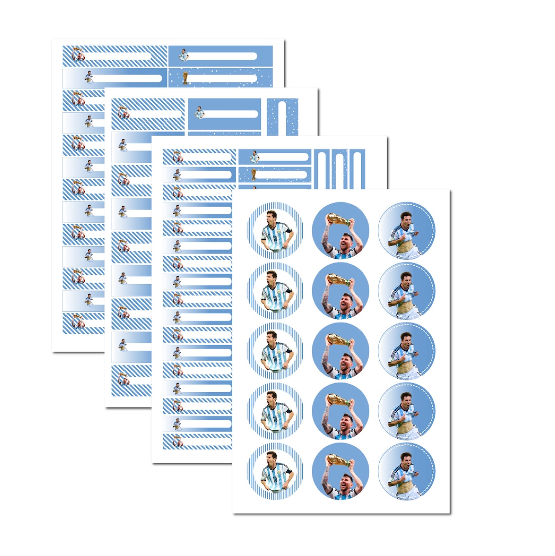 Kit imprimible etiquetas escolares Messi - Etsy México