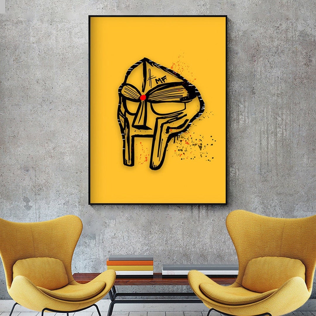 Abstract Wall Art, MF DOOM Art,pop Art, Yellow Art,british-american ...
