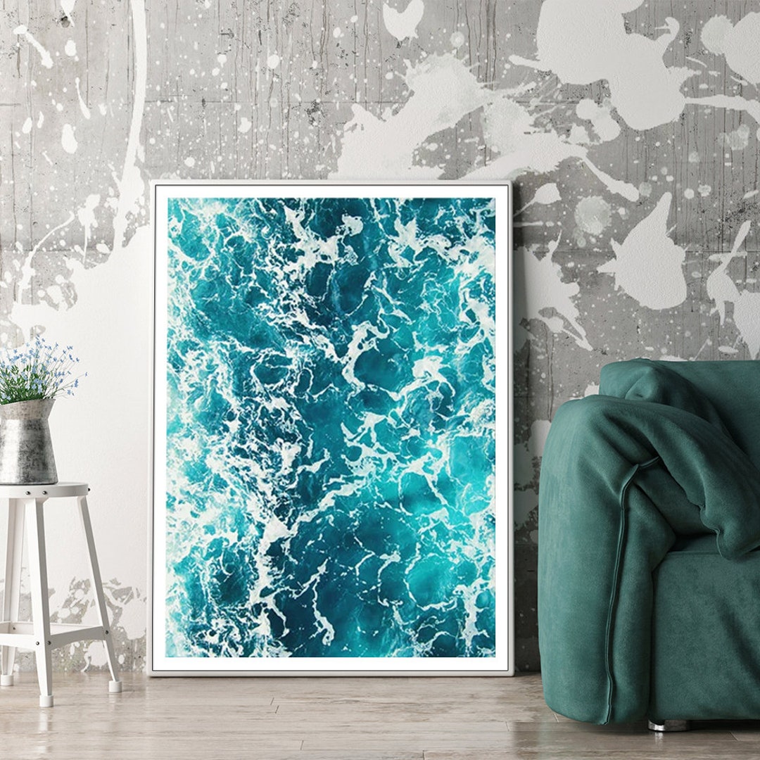 Ocean Wall Art, Blue Ocean, Blue Wall Art, Framed Art Print, Art Decor ...